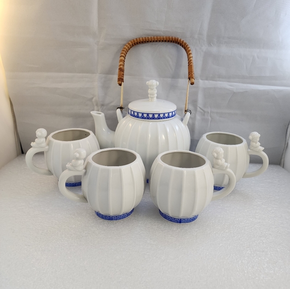 Enesco | Dining | 979 Enesco Asian Tea Set Teapot Cups | Poshmark